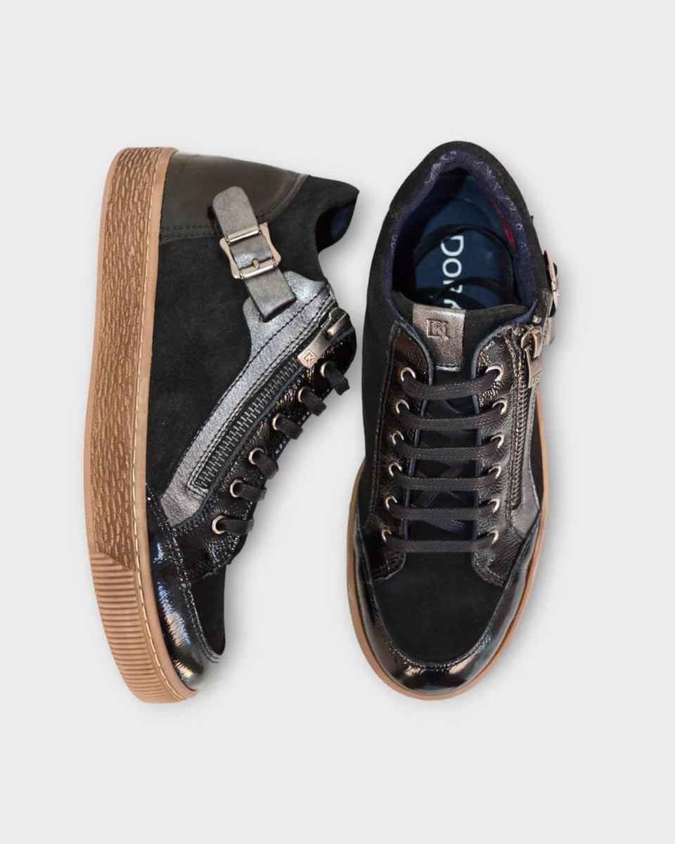 Dorking Women's Deli Lace & Zip Sneakers- Negro/ Plomo – Sole To Soul ...