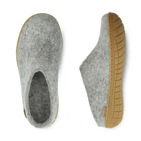 Glerups Rubber Sole Open Heel Slippers- Grey – Sole To Soul Footwear Inc.