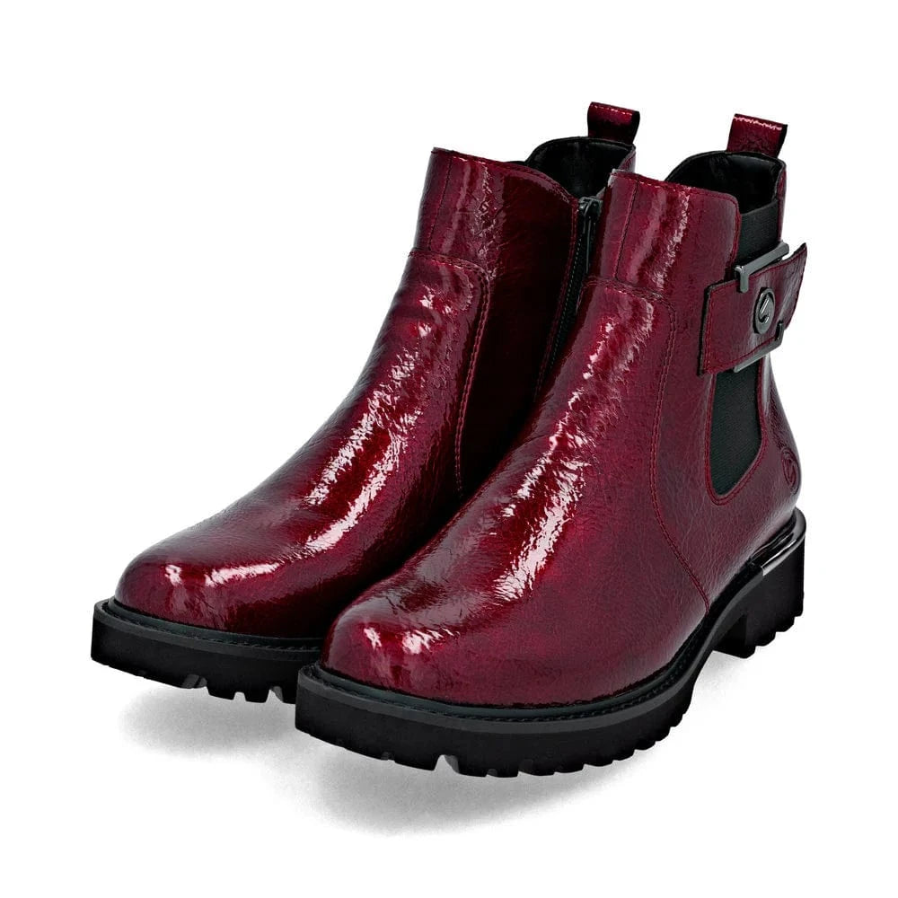 Remonte Women's D8684-33 Short Chelsea Boots- Red Patent – Sole To Soul ...