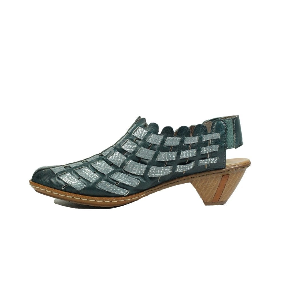 Rieker Women's 46778-10 Woven Heels- Green Combi – Sole To Soul ...