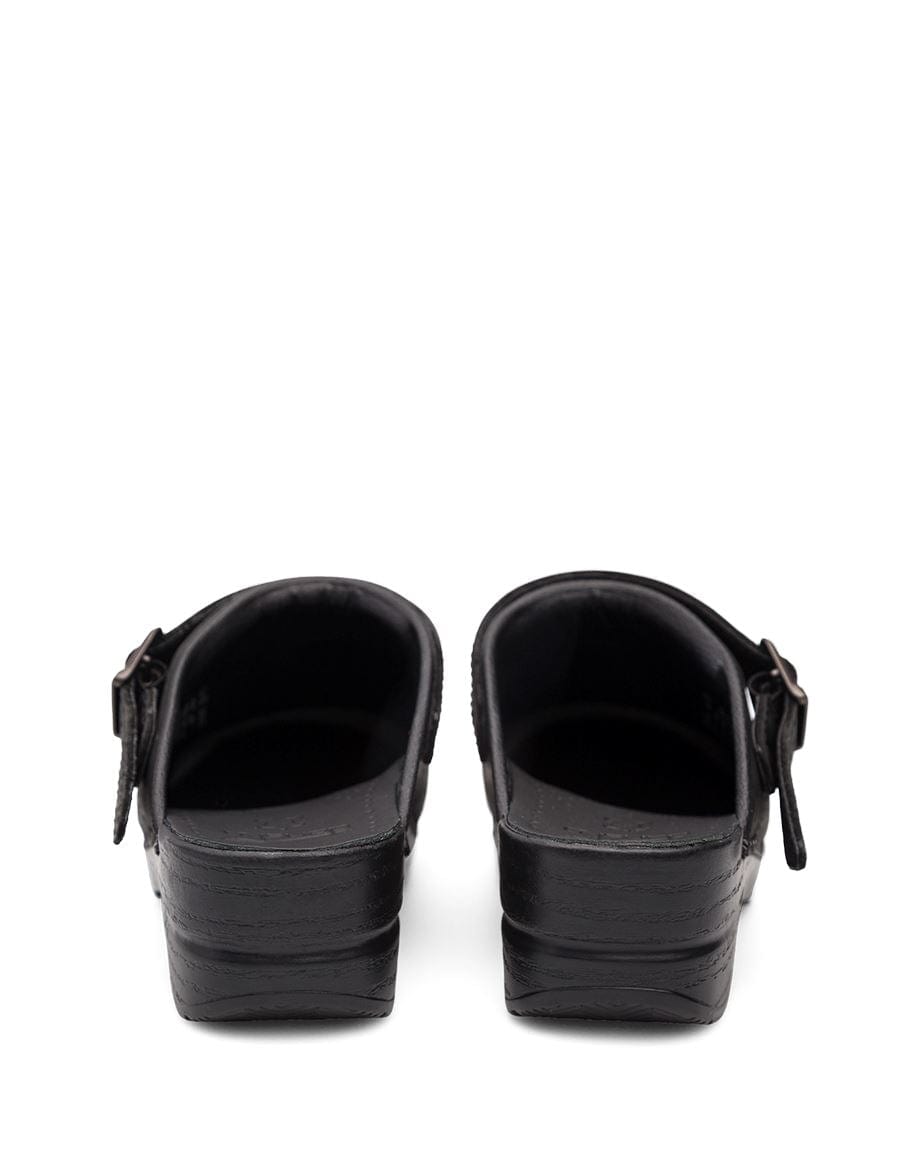 Dansko Women's Ingrid Open Back Clogs- Black Oiled – Sole To Soul ...