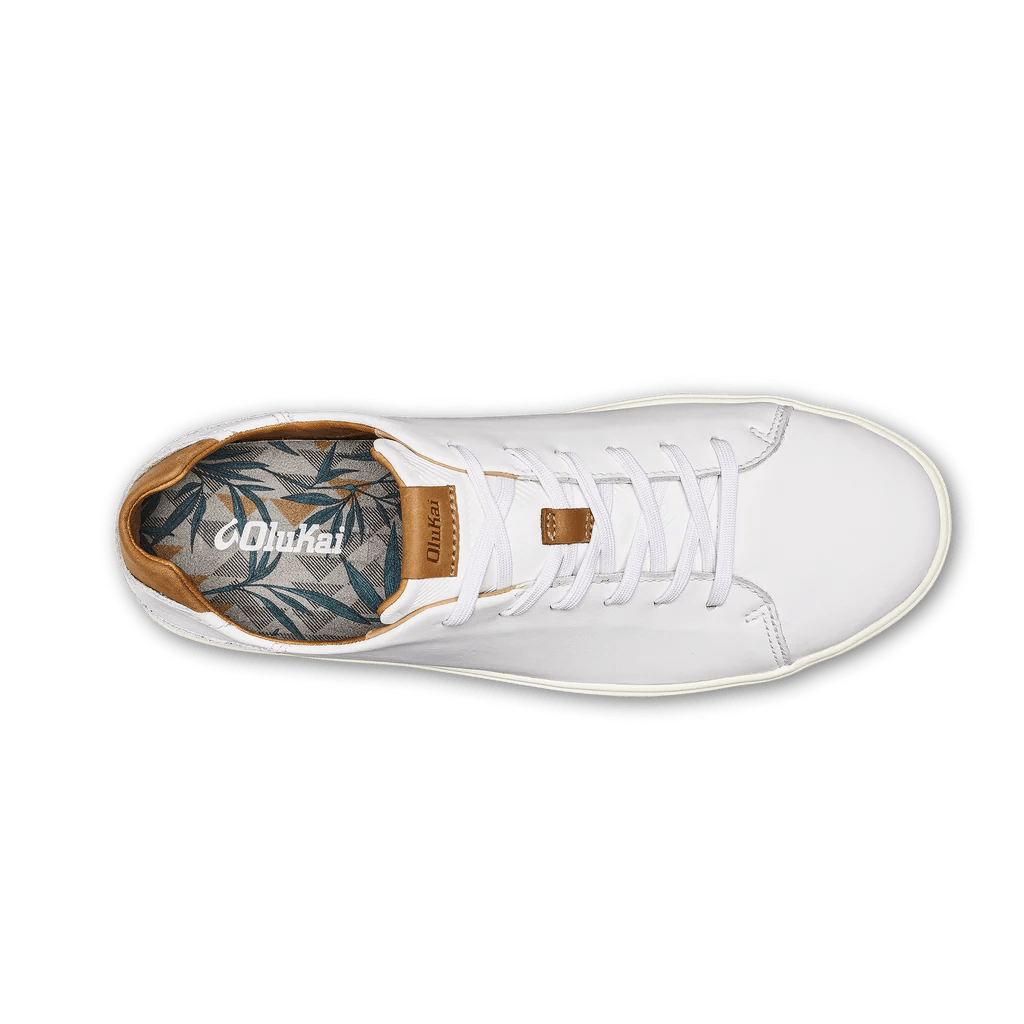 OluKai Men's Lae'ahi Li'Ili Leather Sneakers- Bright White – Sole To ...