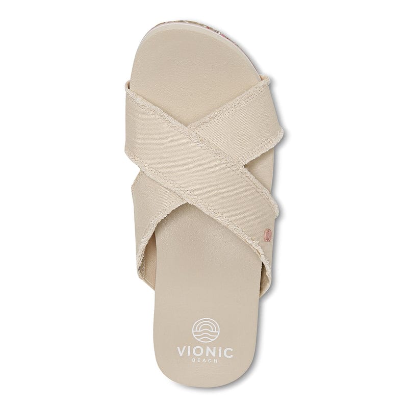 Vionic Women's Boardwalk Panama Slide Sandals- Semolina – Sole To Soul ...